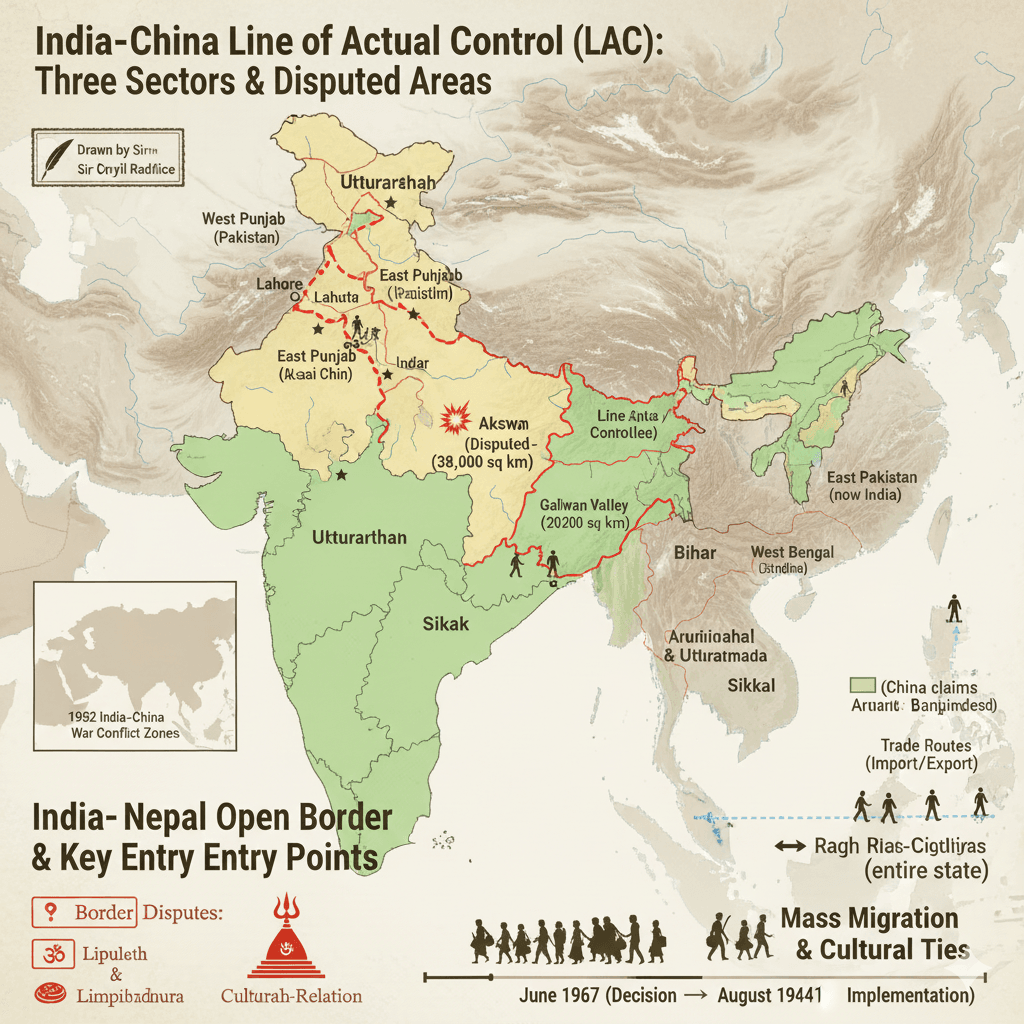 India Borders Geography 2026: Complete Guide (Map, Neighbours, Length ...